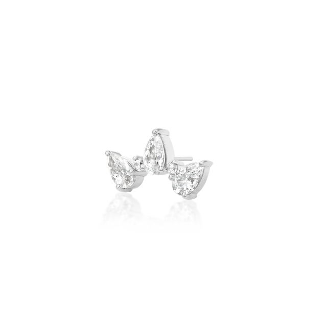 Sola - White Gold - Threadless – Junipurr Jewelry